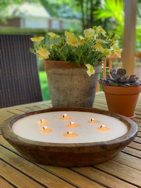Round Wood Bowl Candle | Forever Green Art